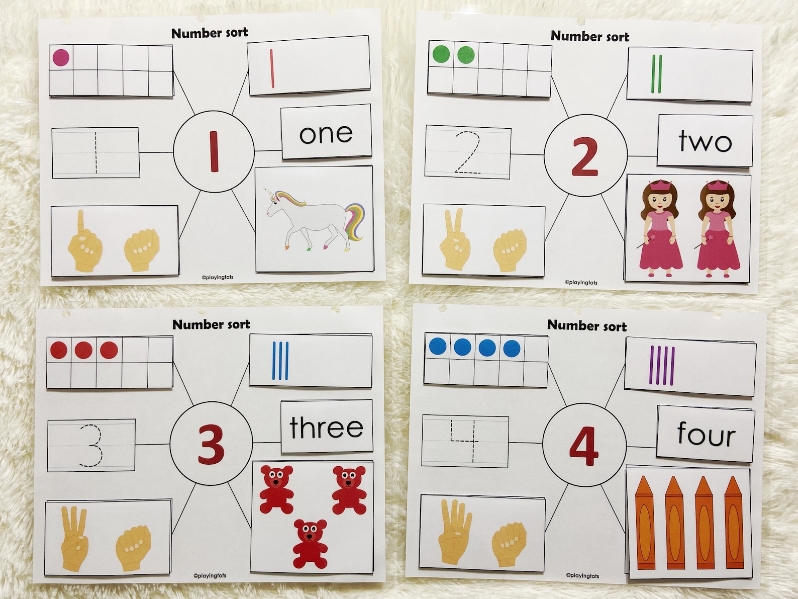Counting Practice Printable Numbers Matching Preschool Math | Etsy