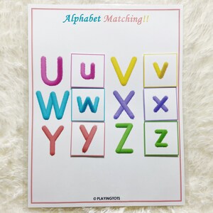 Alphabet Matching Activity Printable, Uppercase and Lowercase Letters ...