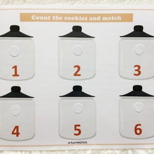 Cookies Counting Activity Printable, Learn to Count, Preschool Math ...