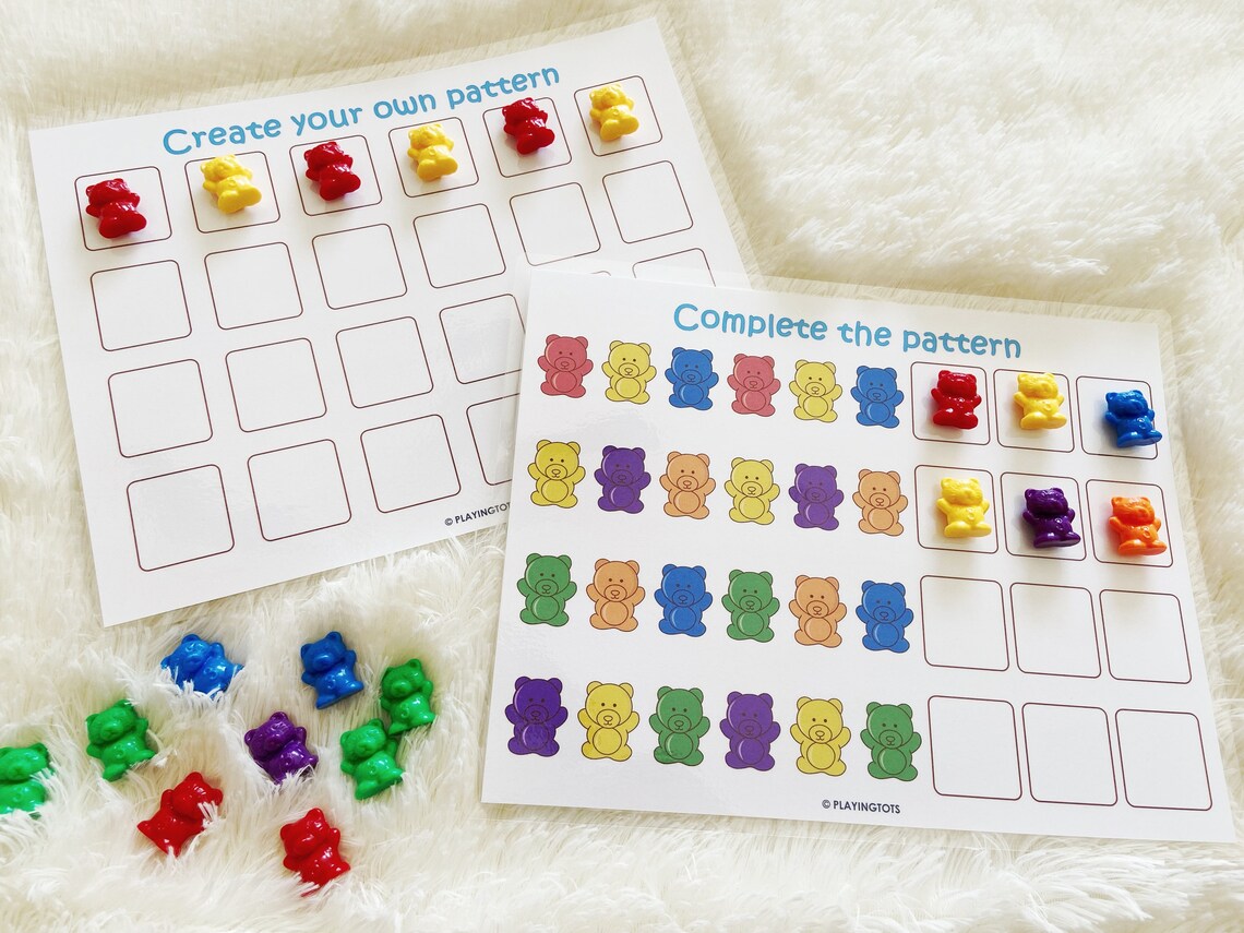 Bear Counters Learning Mats Printable Learning Binder Busy - Etsy