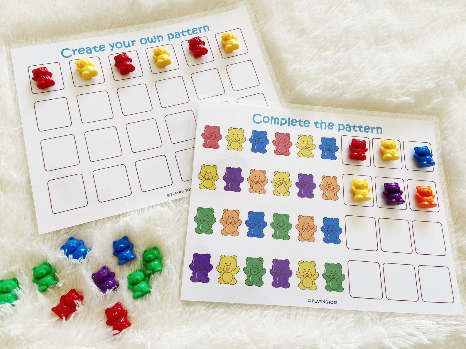 Bear Counters Learning Mats Printable, Learning Binder, Busy Book ...