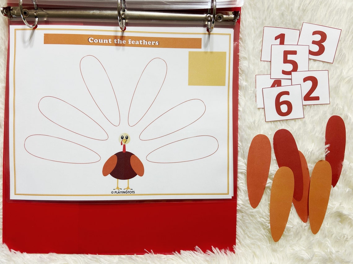 Turkey Themed Busy Book Printable for Toddlers, Thanksgiving Busy Book ...