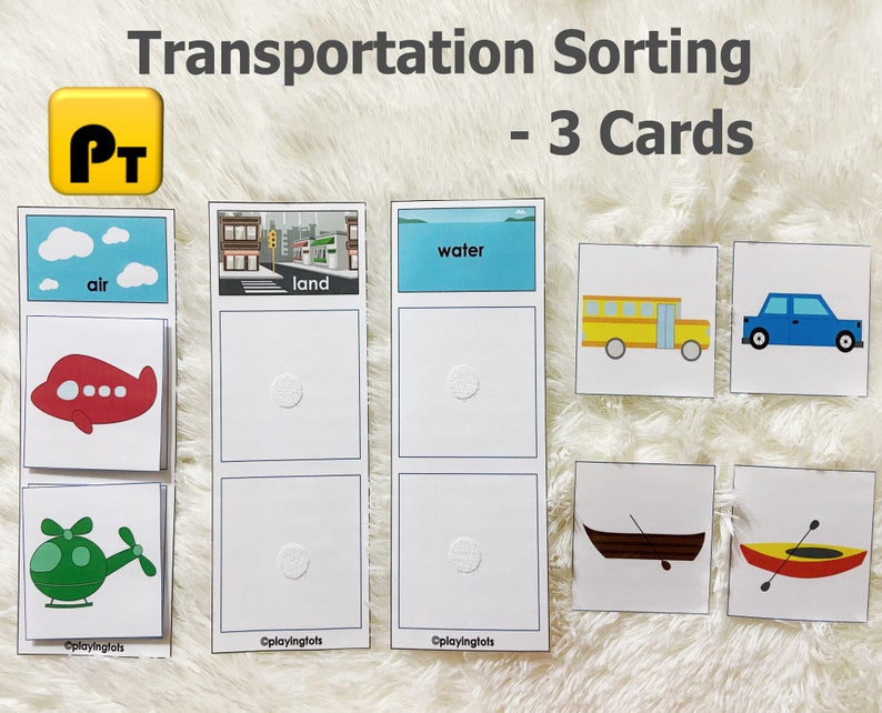 Transportation Sorting Activity Printable Sort Vehicles Land | Etsy