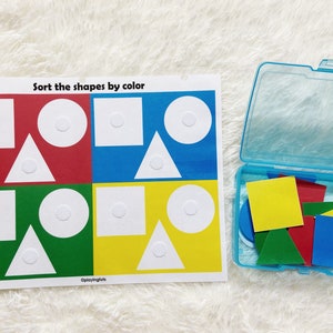 Colors and Shapes Sorting Activity Printable Toddler Busy - Etsy Canada