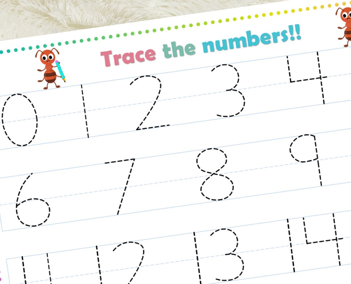 Number Tracing Printable Numbers Tracing Worksheets - Etsy