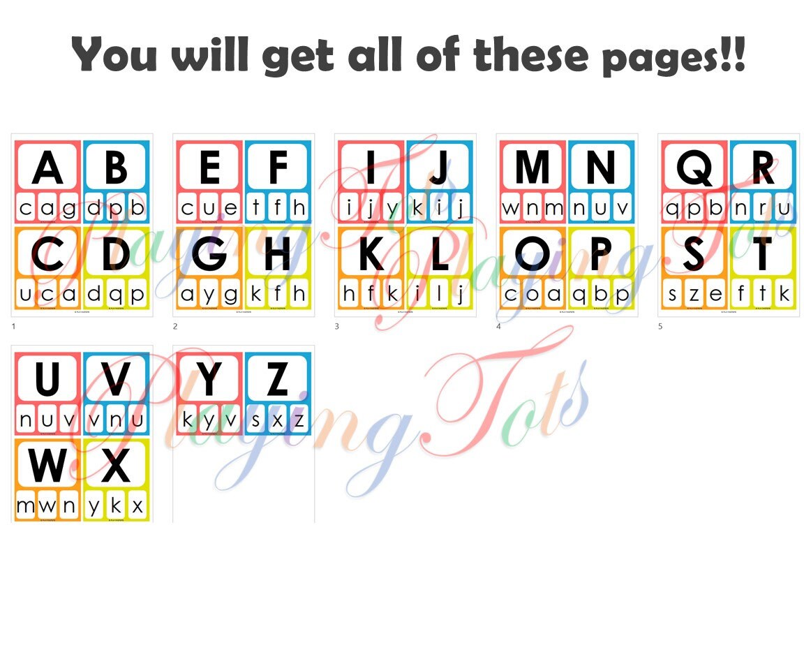 Alphabet Match and Clip Cards Printable, Uppercase and Lowercase ...