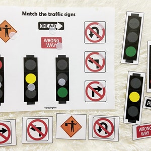 Road Traffic Signs Matching Activity Printable for Toddlers and ...