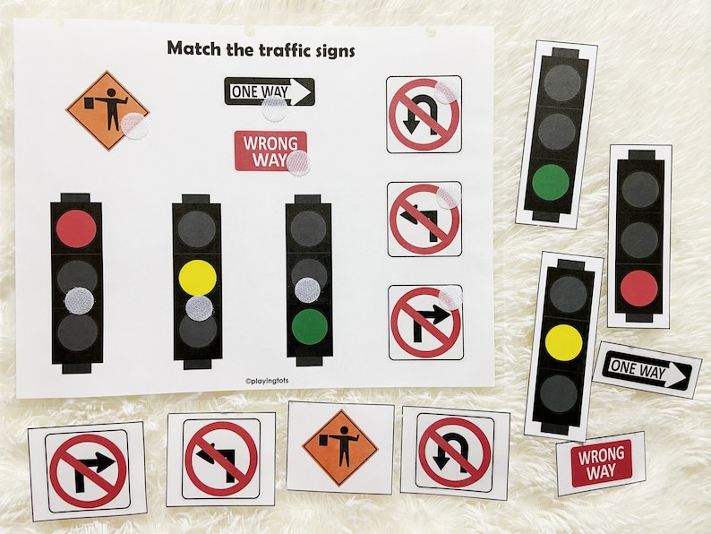 Road Traffic Signs Matching Activity Printable for Toddlers and ...