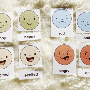 Emotions Flashcards Printable, Feelings Montessori 3 Part Cards ...