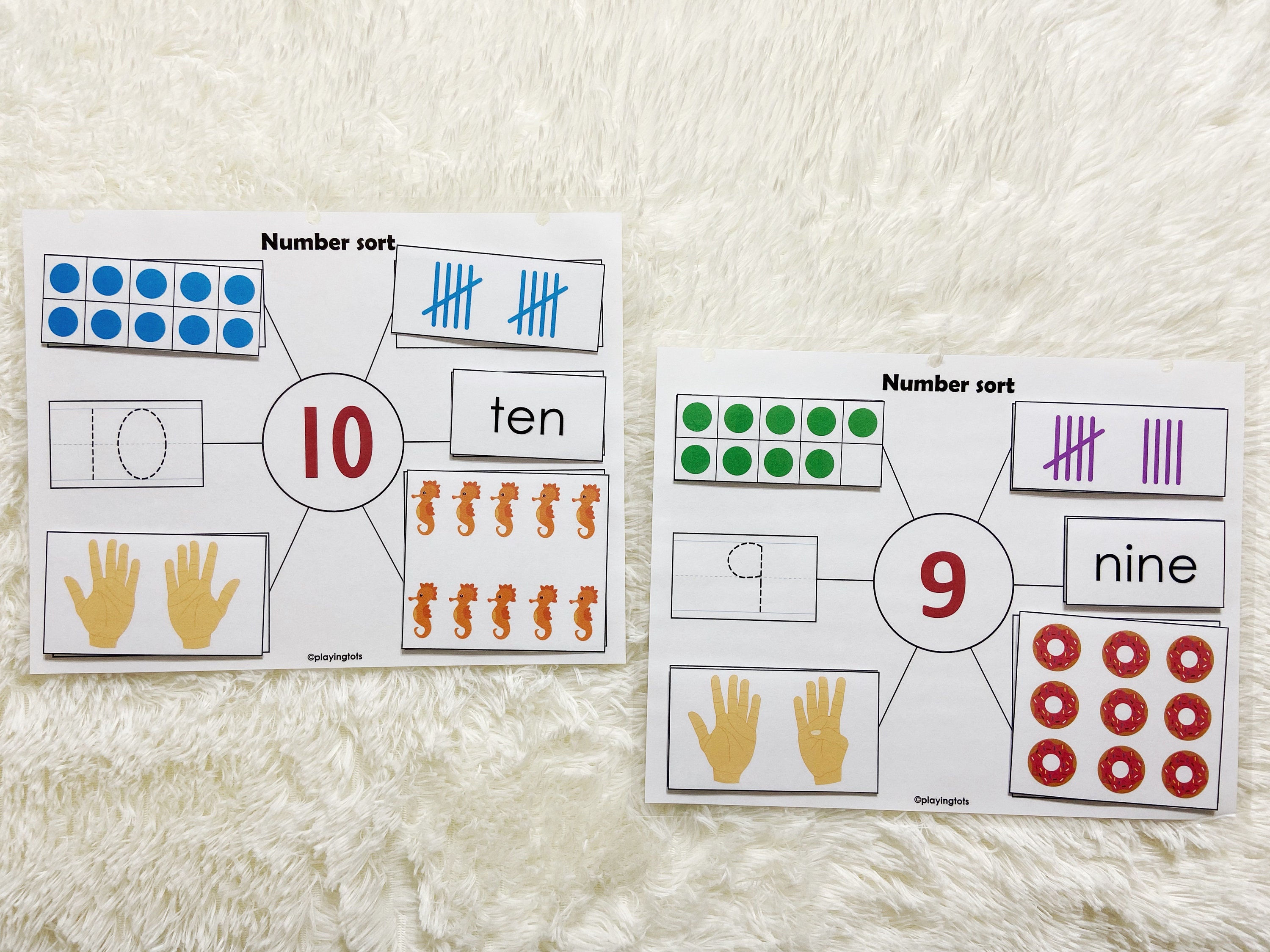Counting Practice Printable Numbers Matching Preschool Math | Etsy