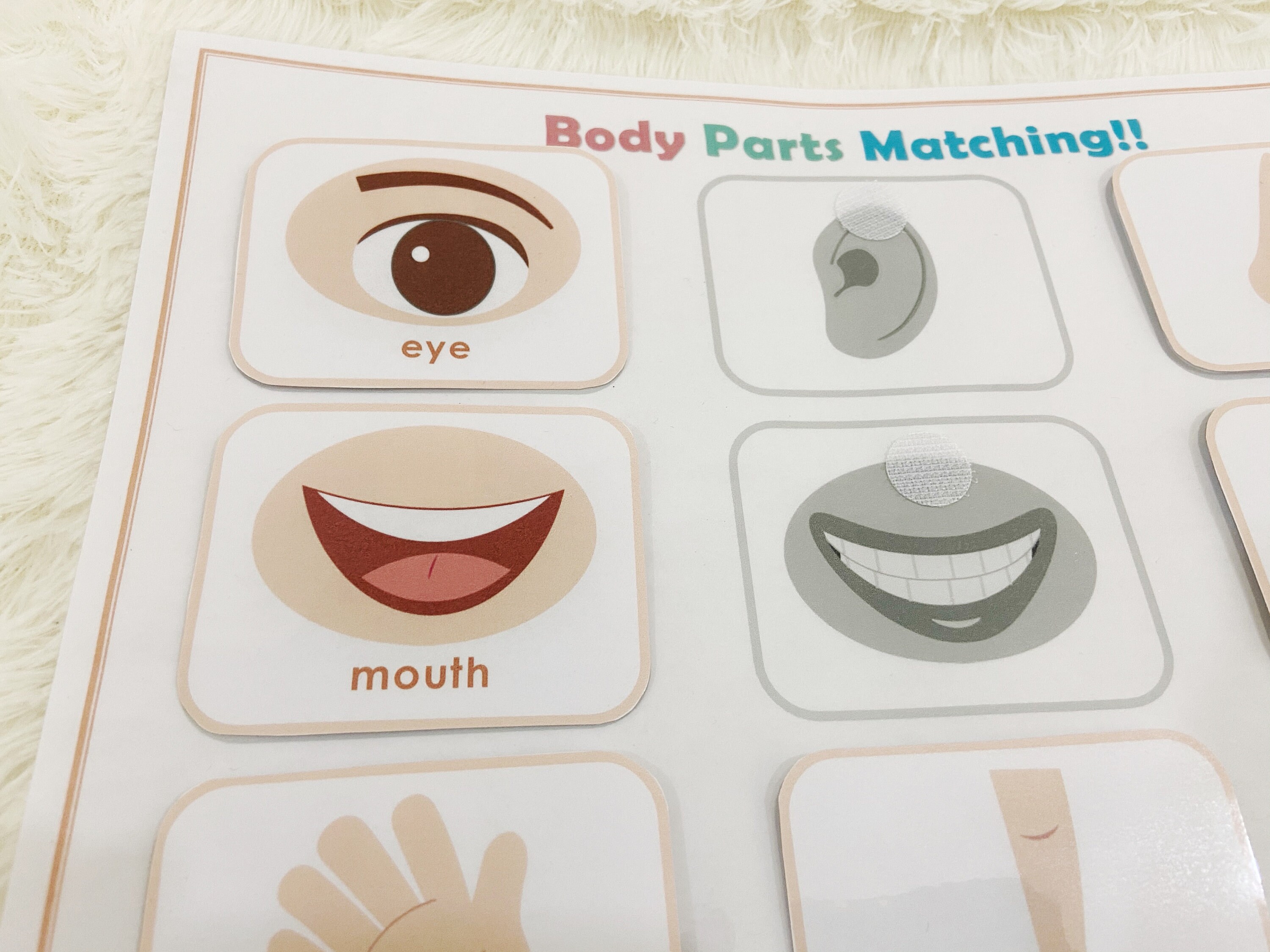 Body Parts Matching Activity Printable Toddler Busy Book - Etsy