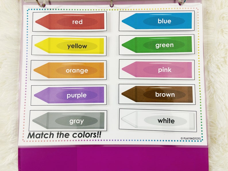 Colors Matching Toddler Busy Book Pages Printable Learning - Etsy