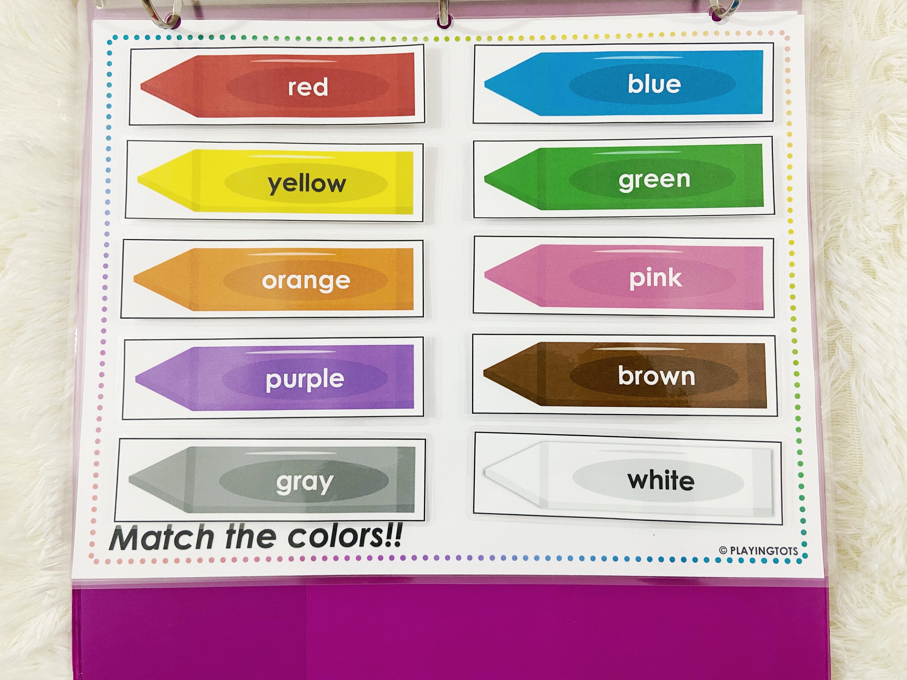 Colors Matching Toddler Busy Book Pages Printable Learning | Etsy