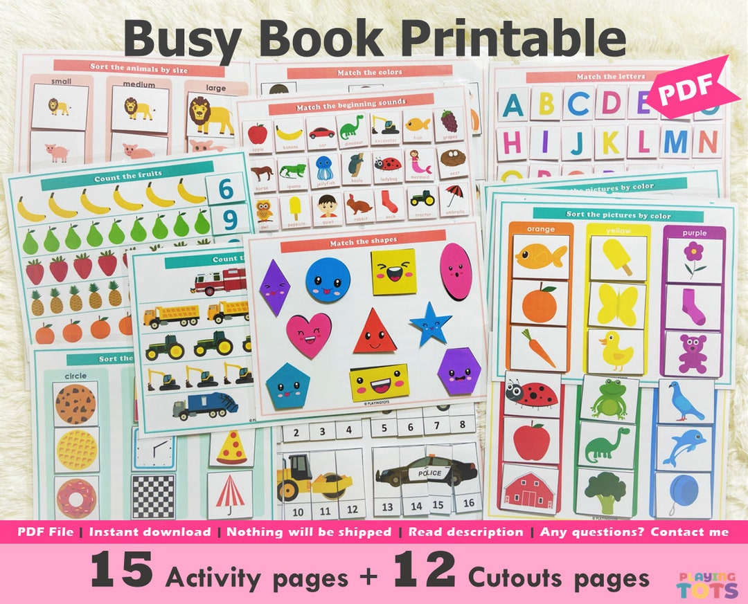 Preschool Learning Binder Printable, Toddler Busy Book, Quiet Book ...