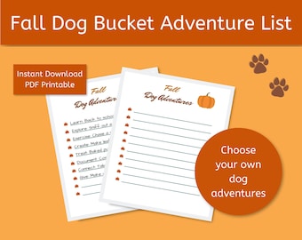 WINTER Dog Bucket List Adventure Activities Digital Download Printable ...