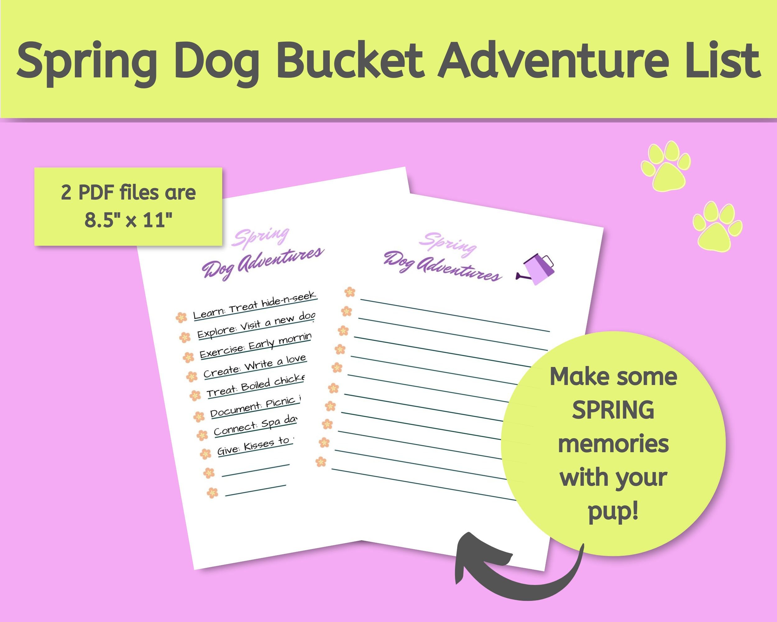 Spring Dog Bucket List Adventure Activities Digital Download Printable ...