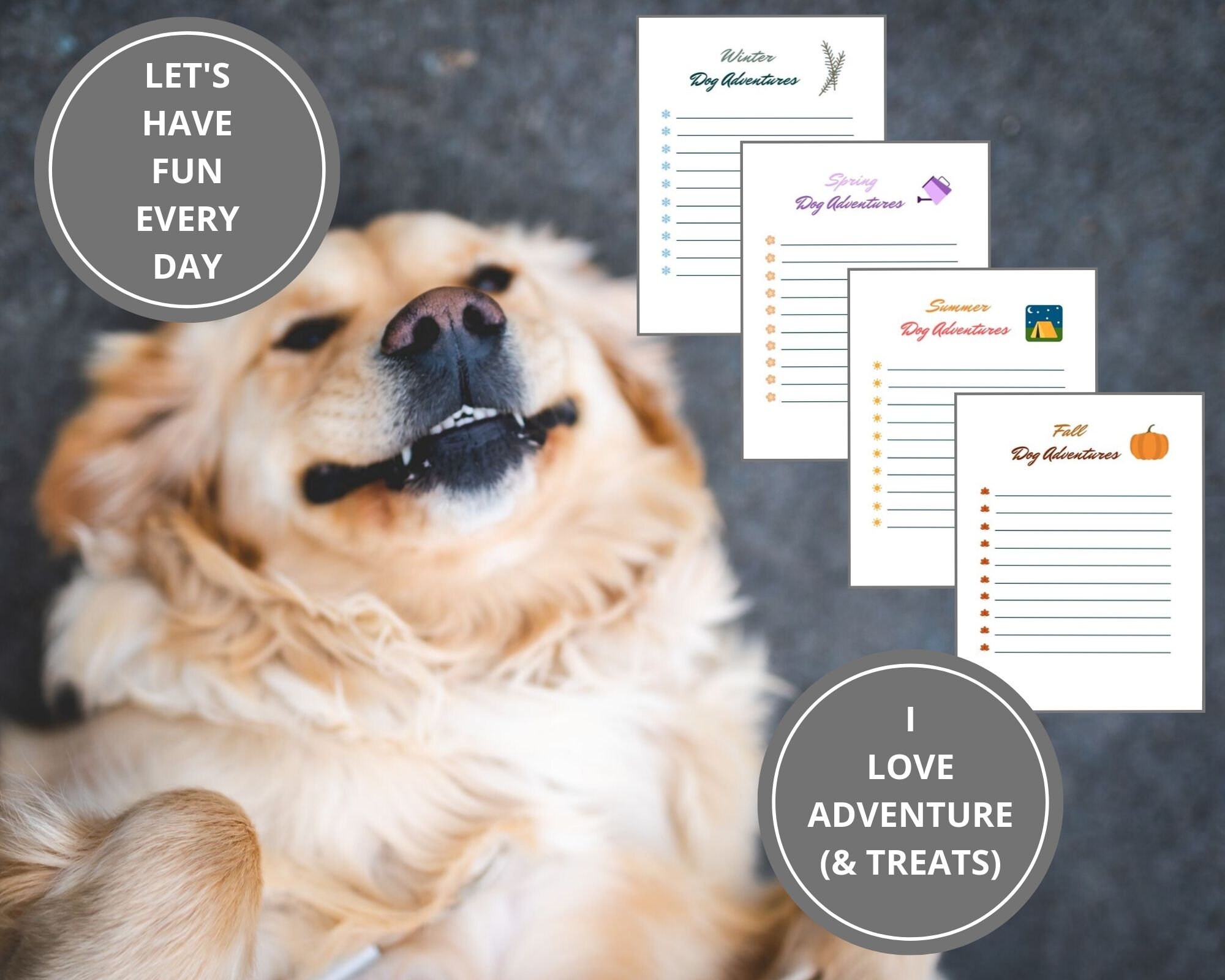 Dog Bucket List BUNDLE Blank Template Digital Download Printable - Etsy