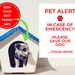 Pet Alert Dog Inside Emergency Sign Digital Download Printable - Etsy