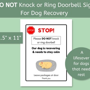Dog RECOVERY Door SIGN Printable PDF Instant Download - Etsy