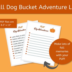 FALL Dog Bucket List Adventure Activities Digital Download Printable - Etsy