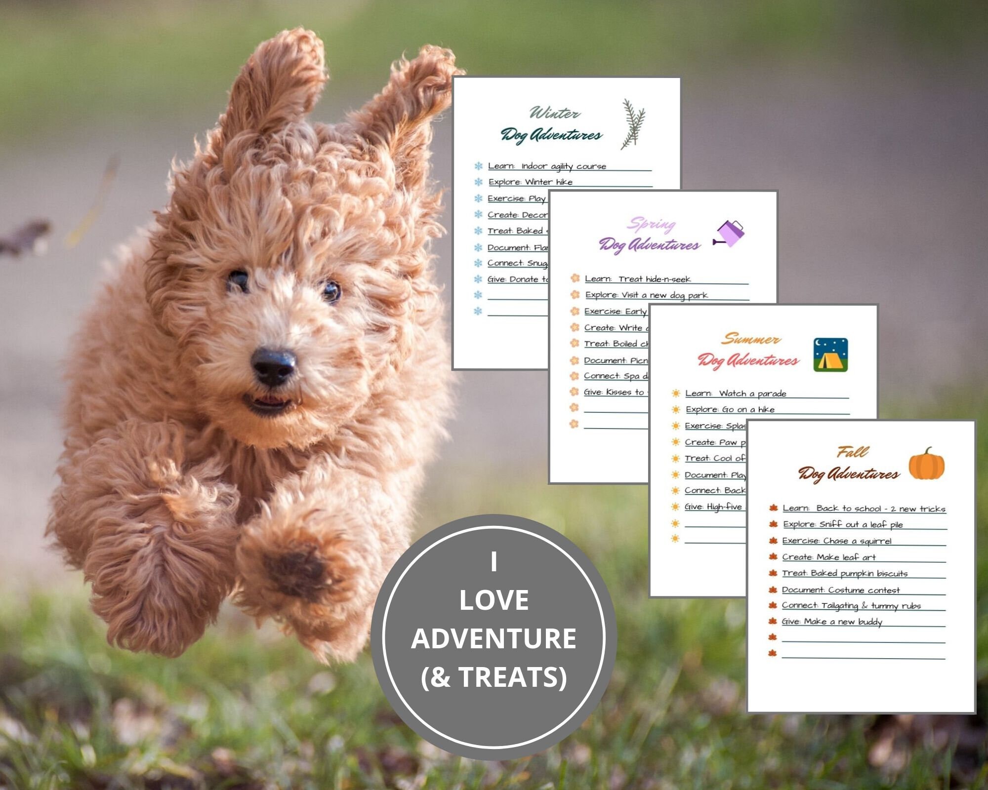 Dog Bucket List 4 Seasons Digital Download Printable - Etsy