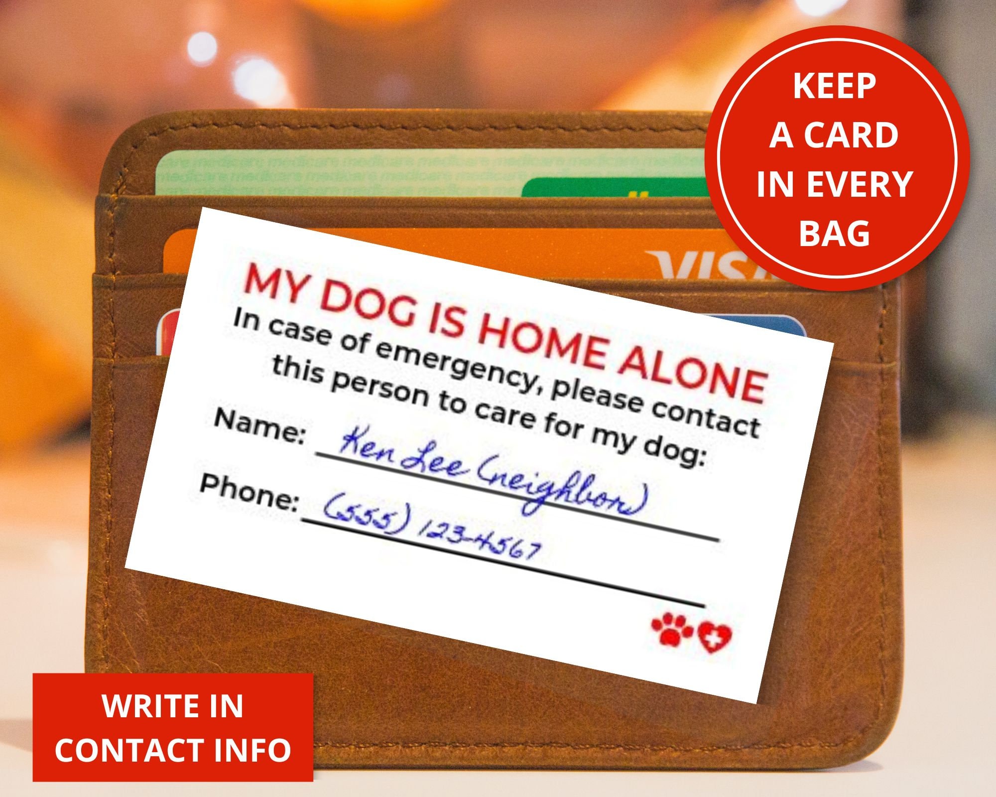 Pet Alert Dog Home Alone Emergency Card Digital Download Printable - Etsy