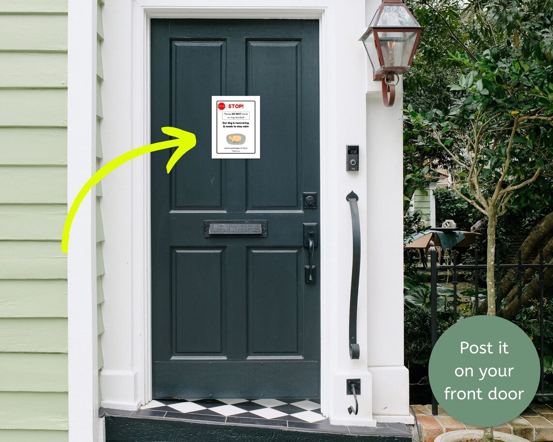 Dog RECOVERY Door SIGN Printable PDF Instant Download - Etsy