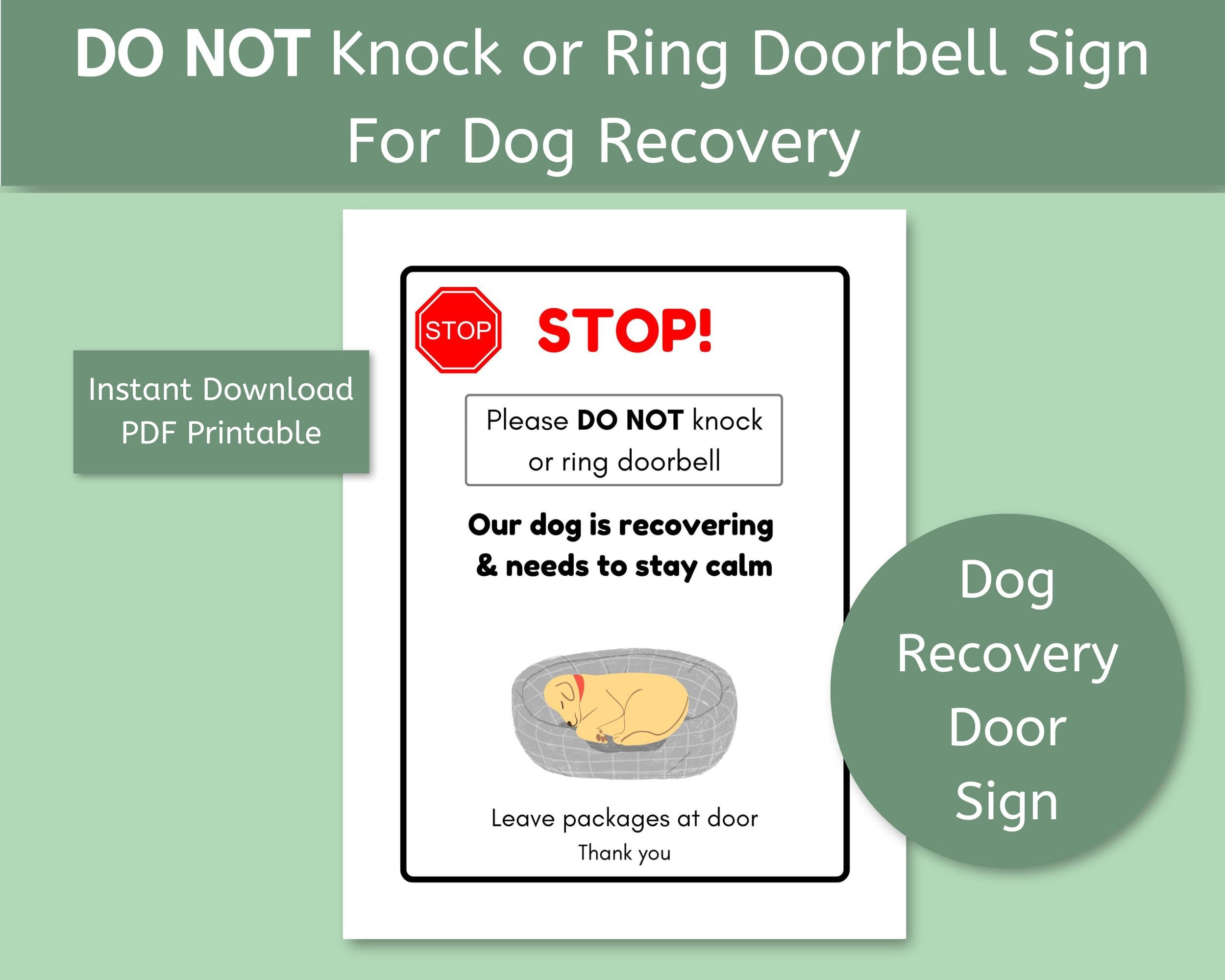 Dog RECOVERY Door SIGN Printable PDF Instant Download - Etsy