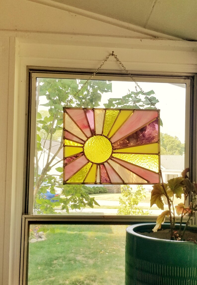 Stained Glass Sunburst Suncatcher - Etsy