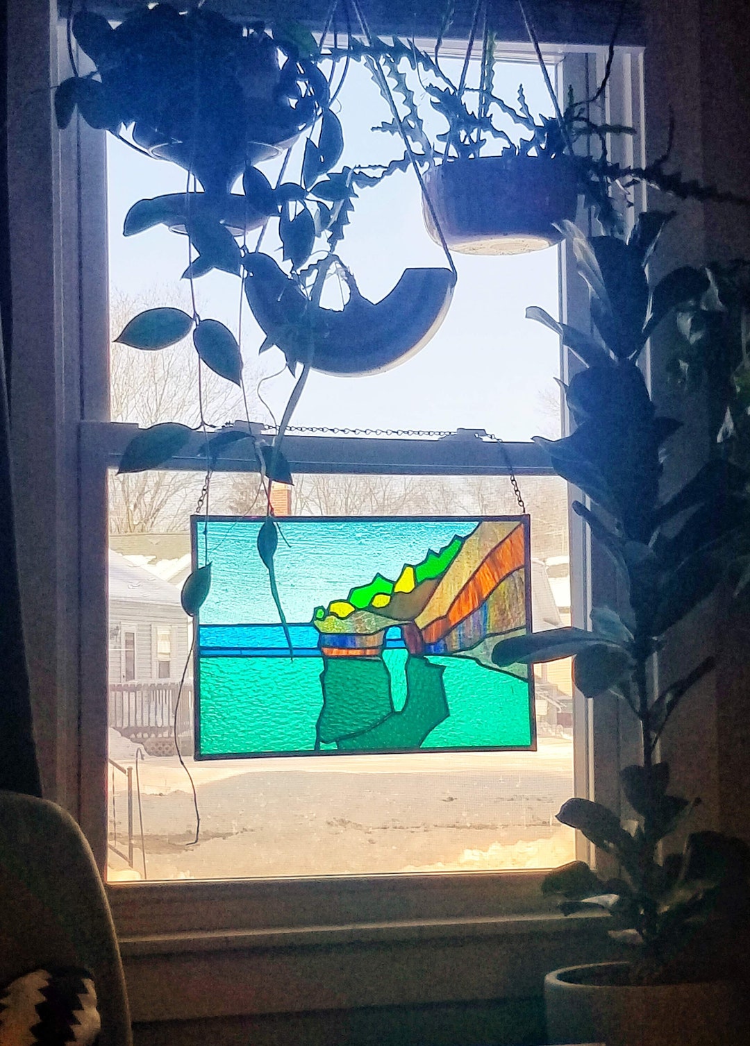 Pictured Rocks Stained Glass Window Hanging - Etsy