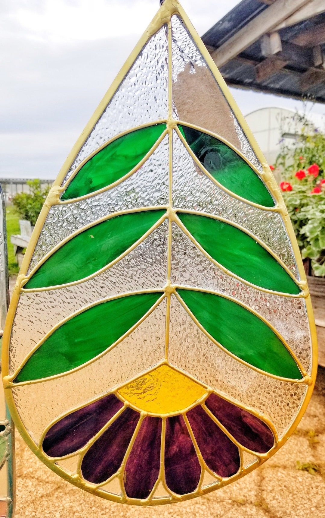 Stained Glass Tear Drop Flower - Etsy