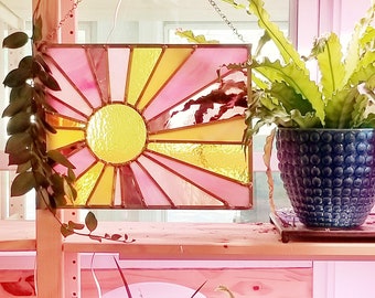 Sunburst/sunshine Stained Glass Window Hang/suncatcher - Etsy