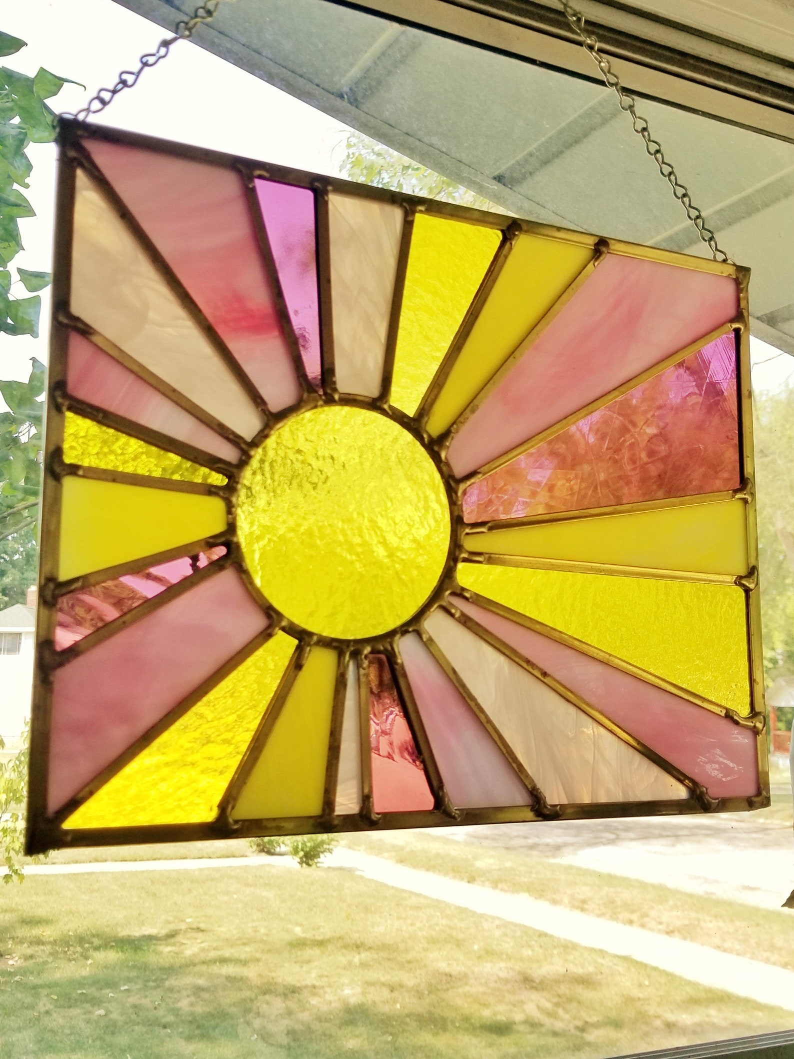 Stained Glass Sunburst Suncatcher - Etsy