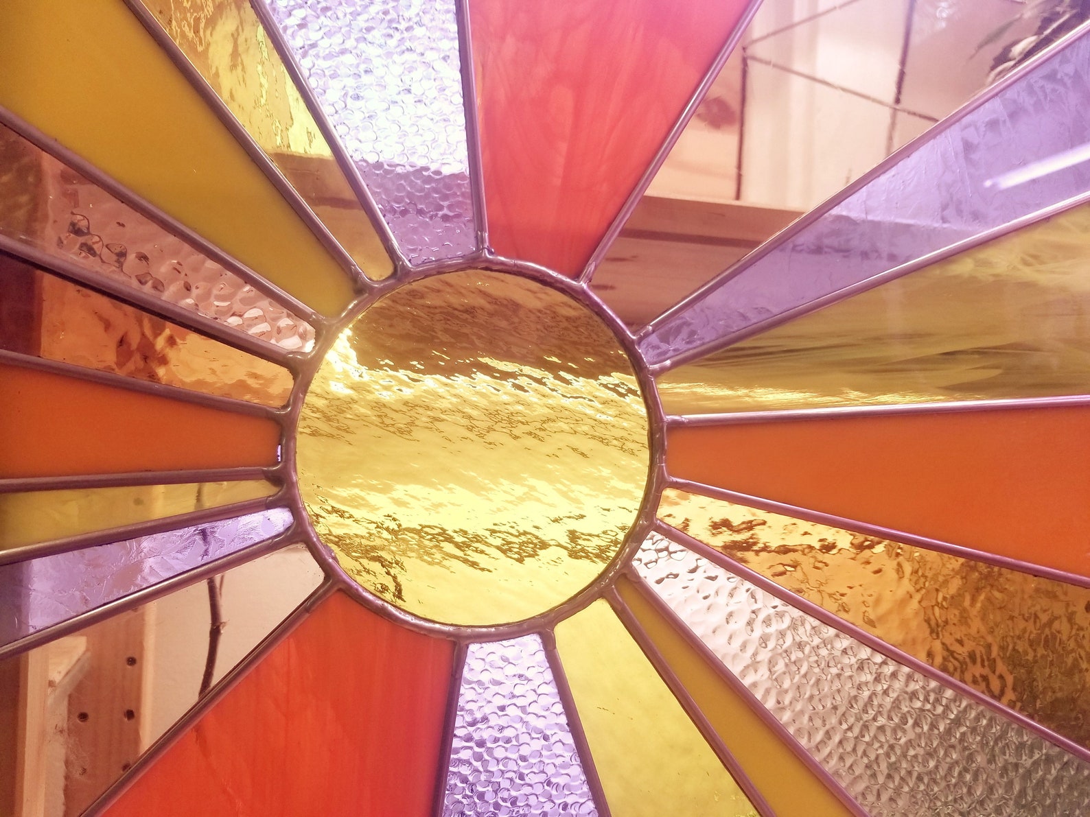 Sunburst / Stained Glass Window Hanging Panel - Etsy