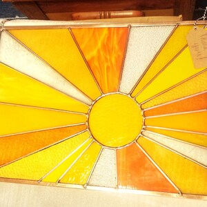 Sunburst / Stained Glass Window Hanging Panel - Etsy