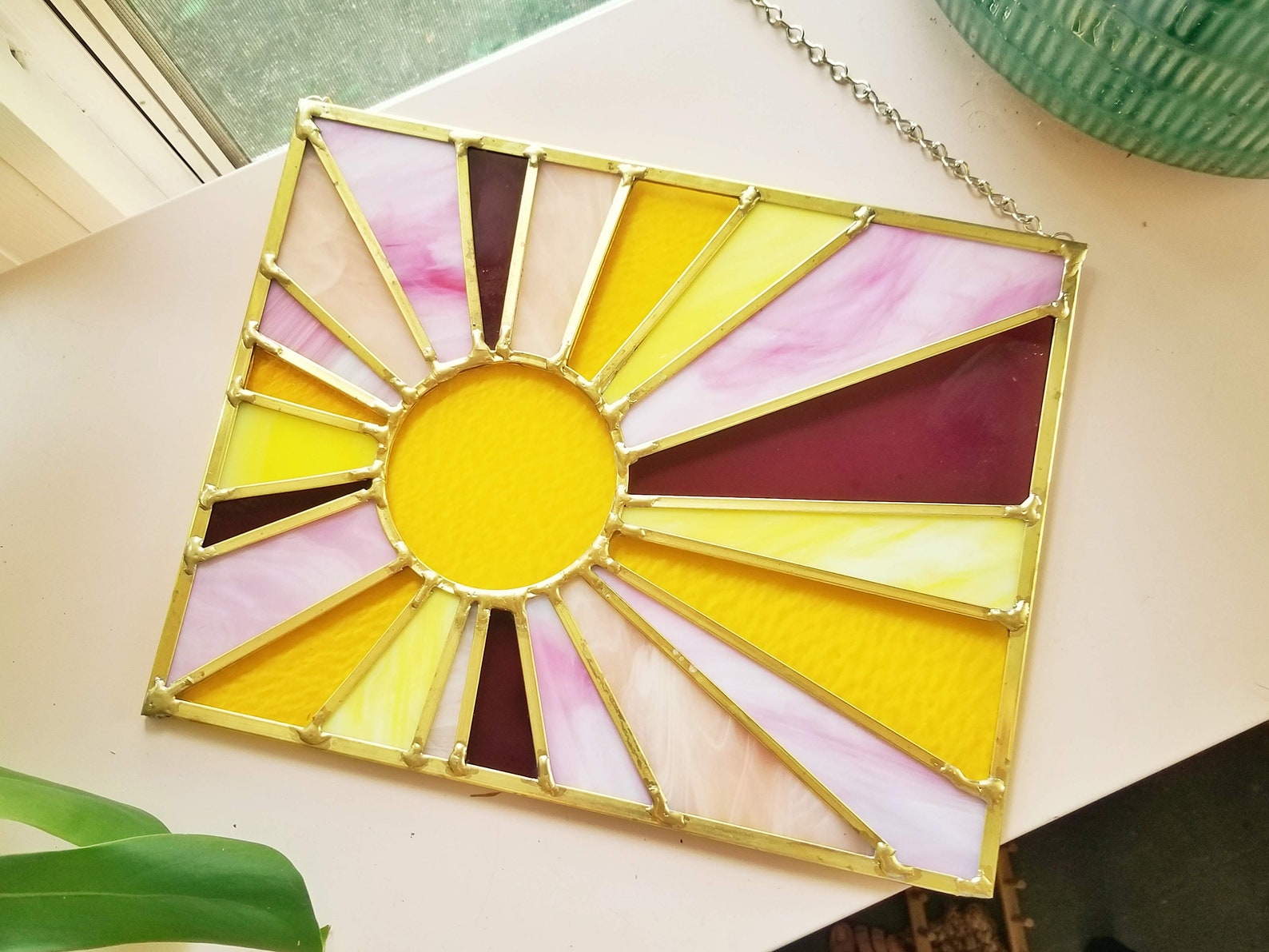 Stained Glass Sunburst Suncatcher - Etsy