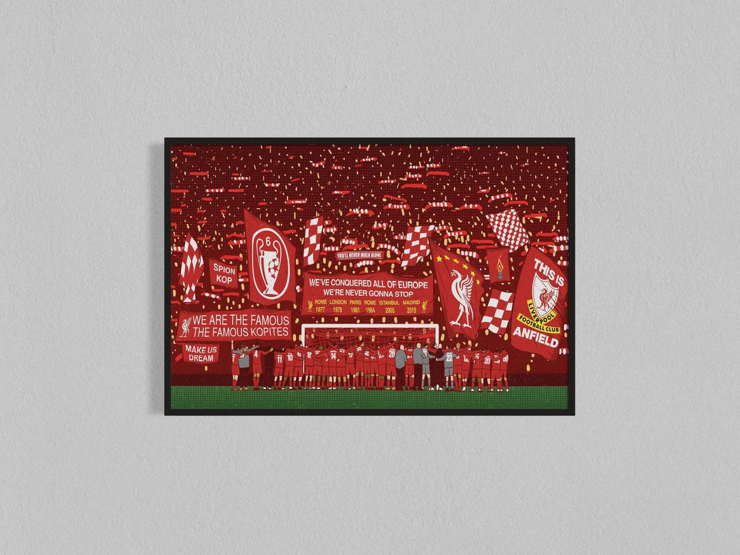 Liverpool 6 UCL Celebration Poster YNWA Print Digital File Football ...