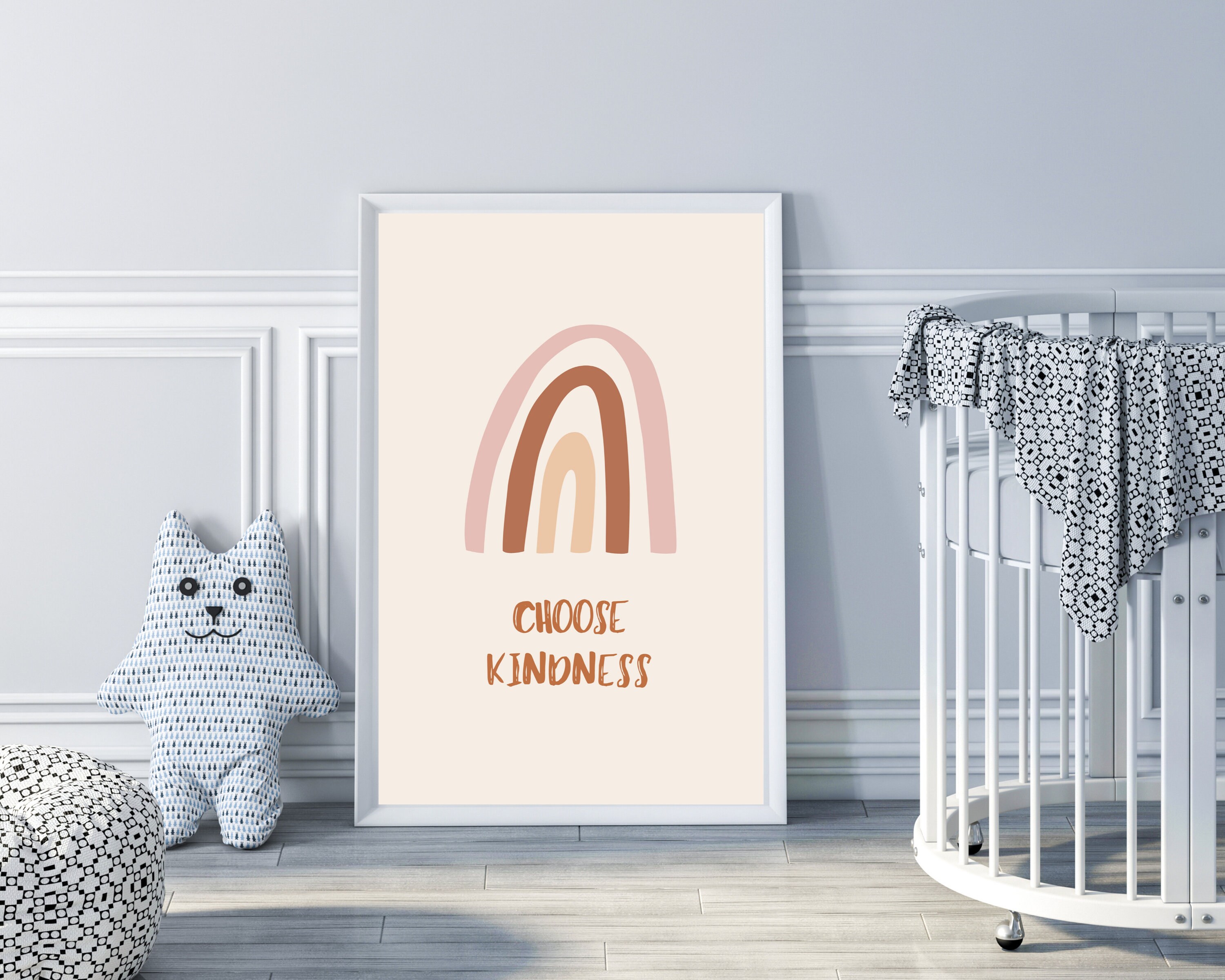Choose Kindness Rainbow Digital Print Rainbow Print Nursery - Etsy