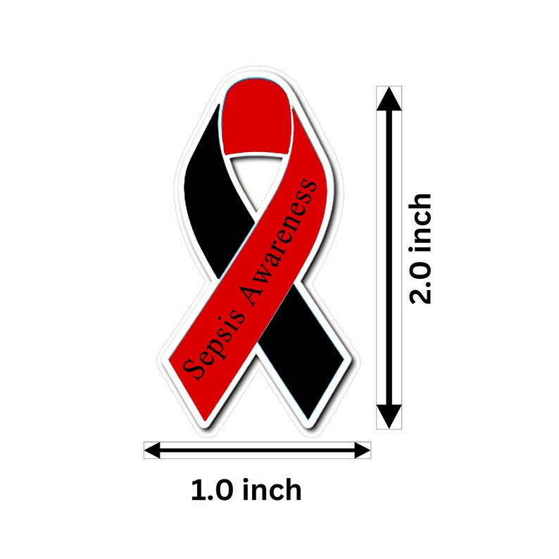 Sepsis Awareness Ribbon Stickers, Health Advocacy, Education - 50 Pack ...