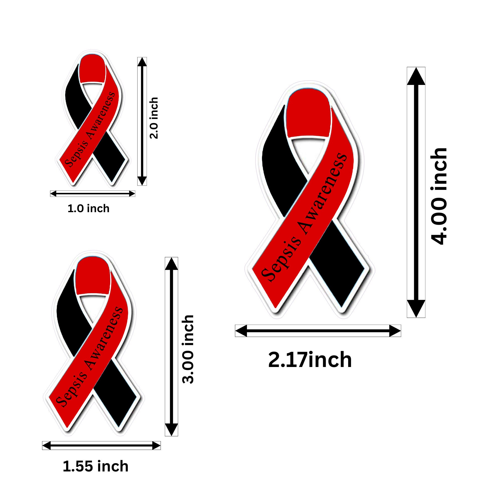 50 Sepsis Awareness Ribbon Stickers, Health Advocacy and Educational ...