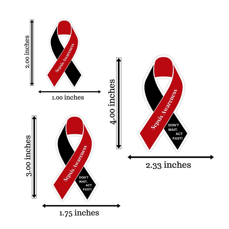 Sepsis Awareness Ribbon Stickers, Health Advocacy, Education - 50 Pack ...