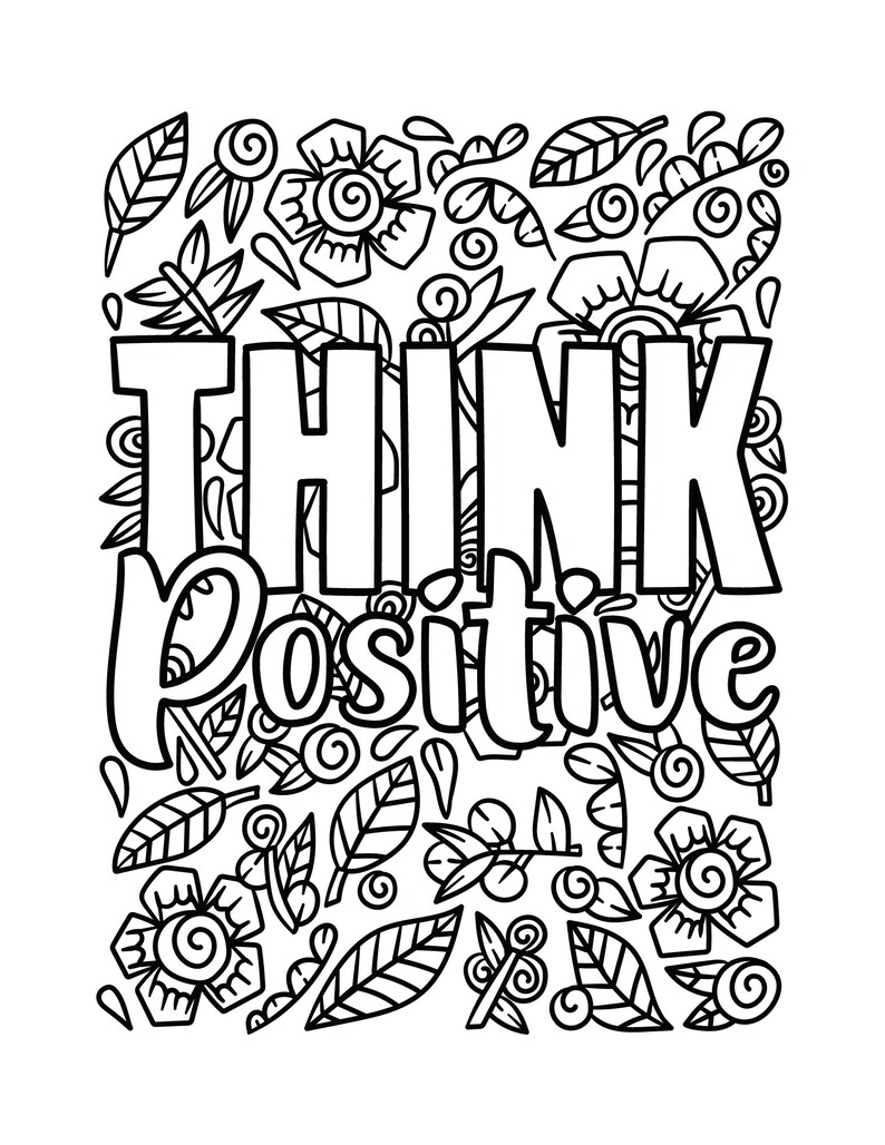 Positive Motivation Coloring Pages | Quote Coloring Page | Positive ...