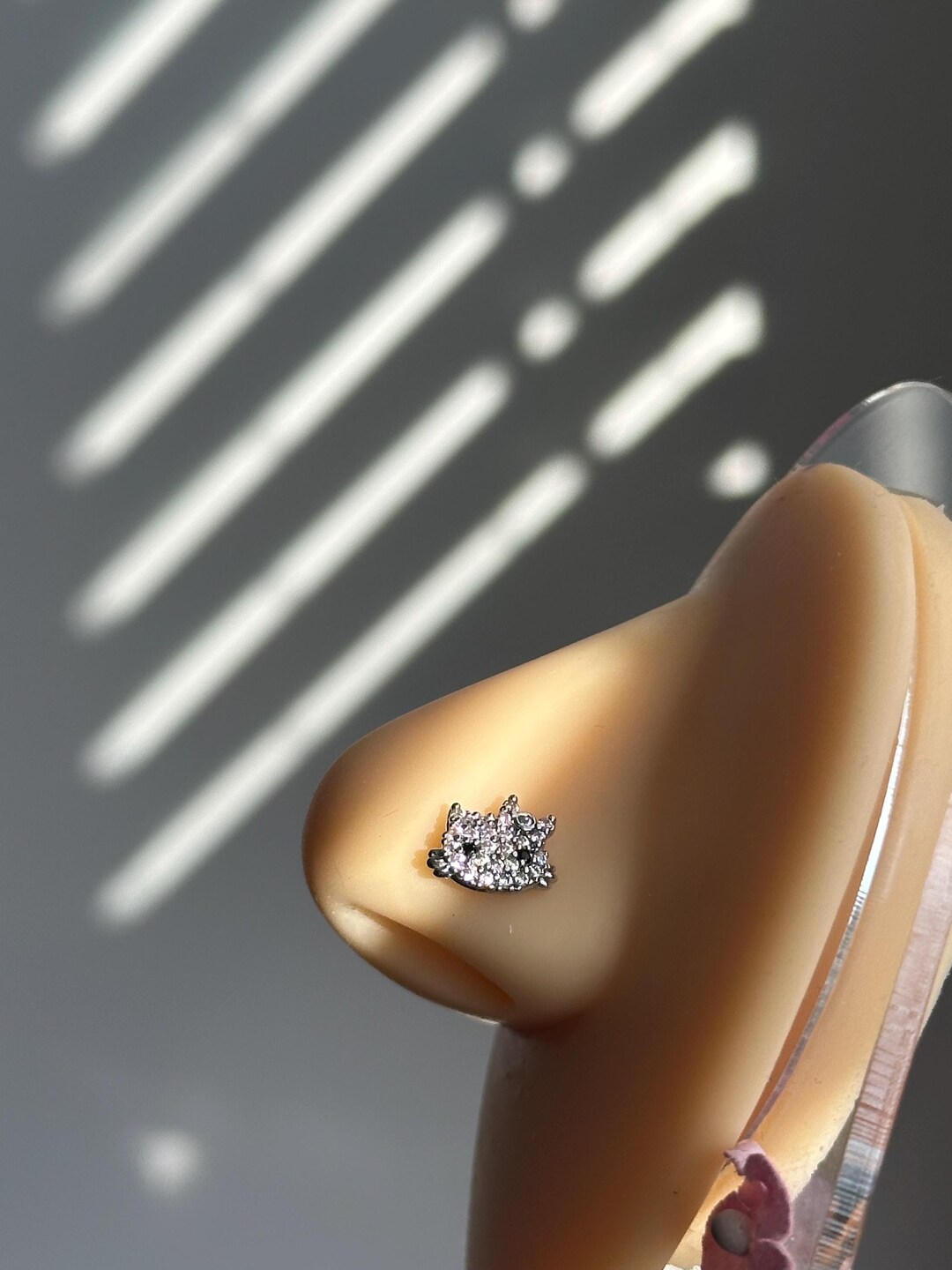 Hello Kitty Inspired Nose Ring . Nose Ring. Kitty Nose Ring . Stud Nose ...