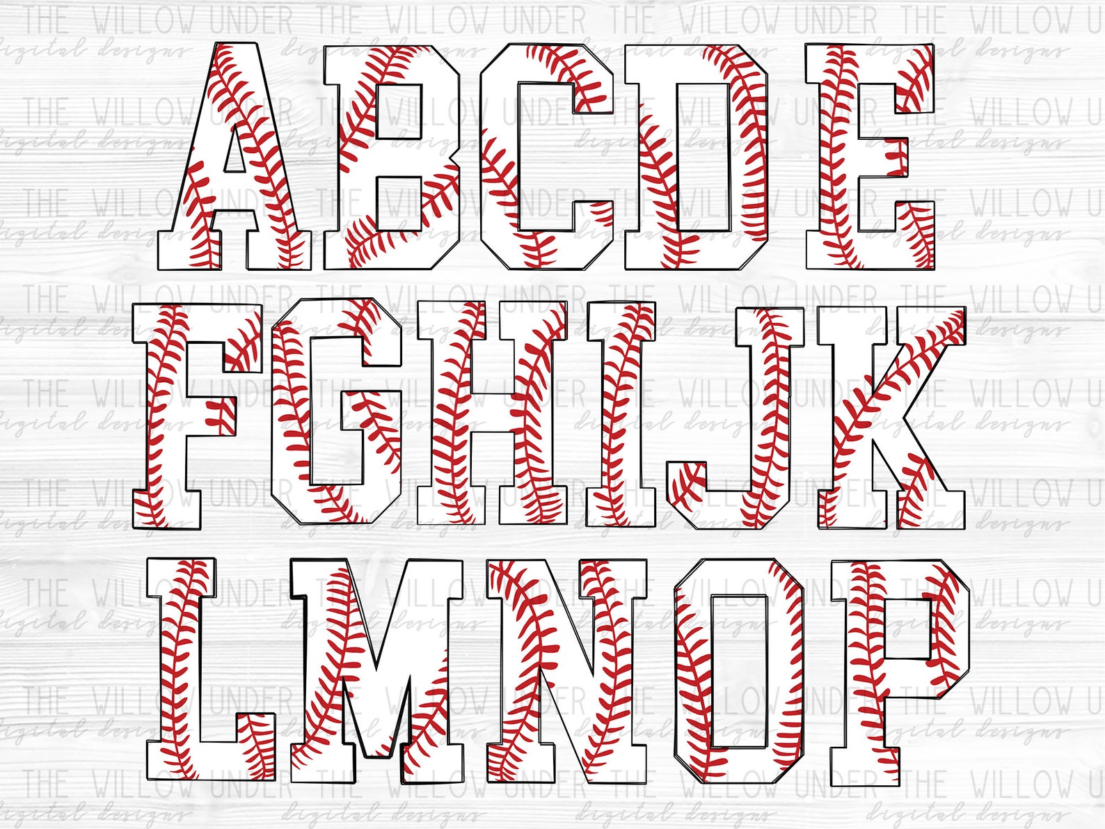 Baseball Letters PNG Alphabet PNG Instant Download - Etsy