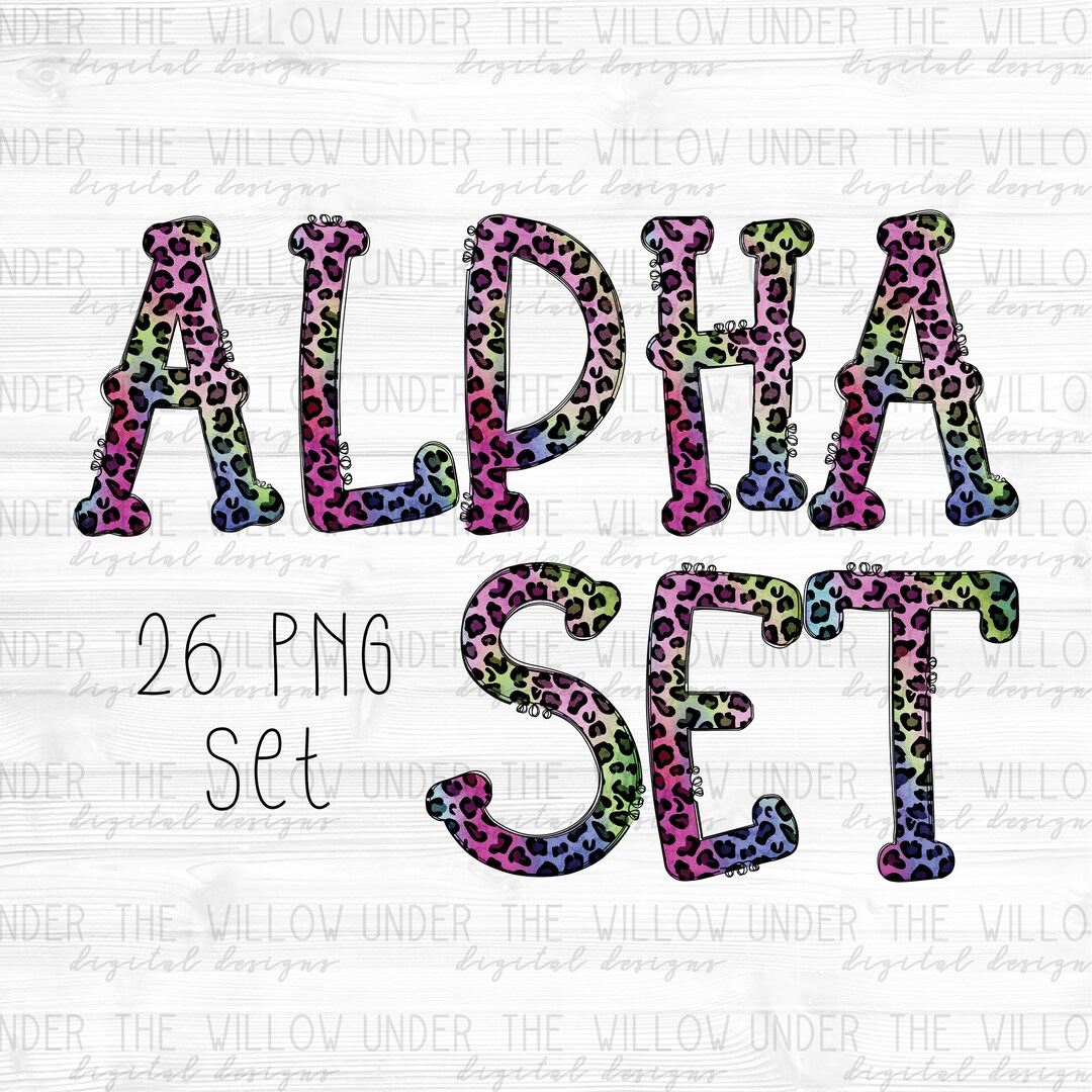 Leopard Doodle Letters PNG Alphabet PNG Cheetah Instant - Etsy