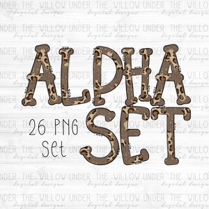 Leopard Doodle Letters PNG Alphabet PNG Cheetah Instant - Etsy