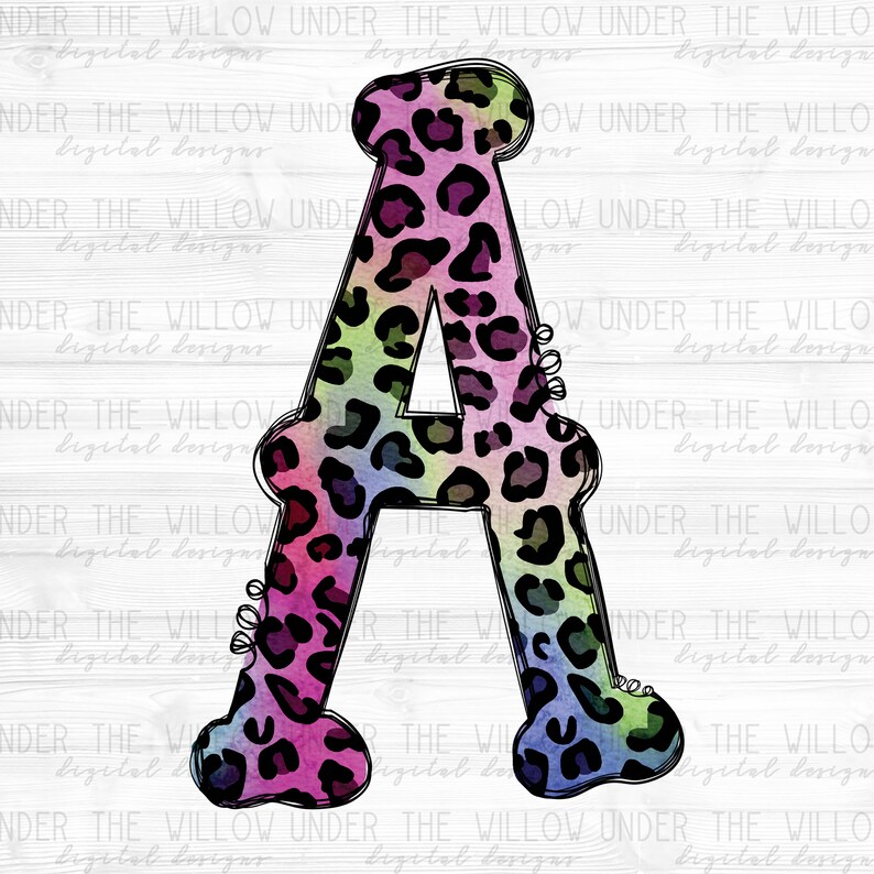 Leopard Doodle Letters PNG Alphabet PNG Cheetah Instant - Etsy