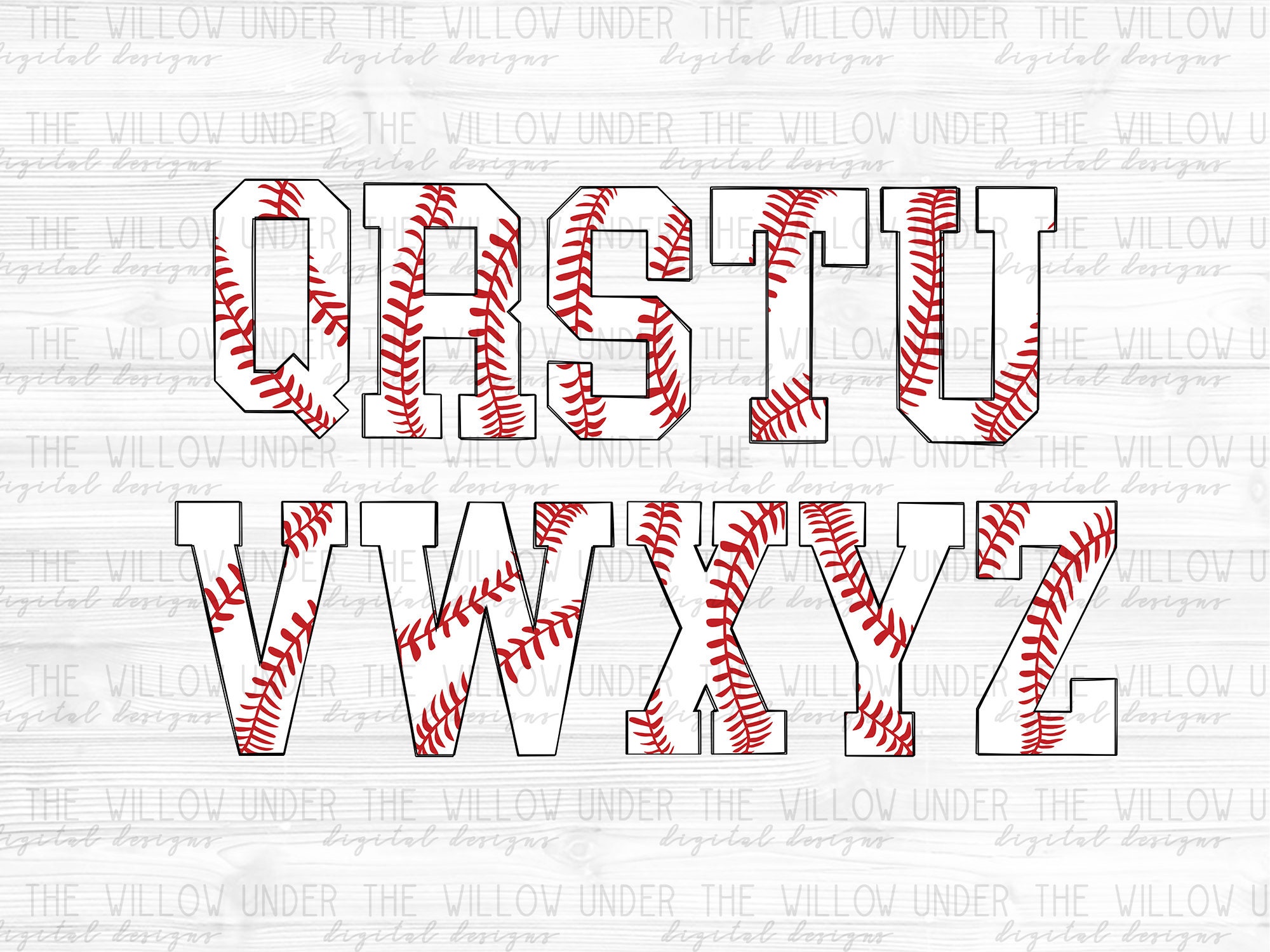 Baseball Letters PNG Alphabet PNG Instant Download - Etsy