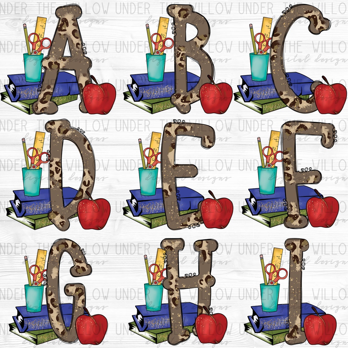 Teacher Alphabet PNG Design School Alphabet Sublimation - Etsy