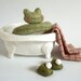 Collectible Bath Set/ Bath Set Frog/ Bath Set for a Doll/ Felt Bath Set ...